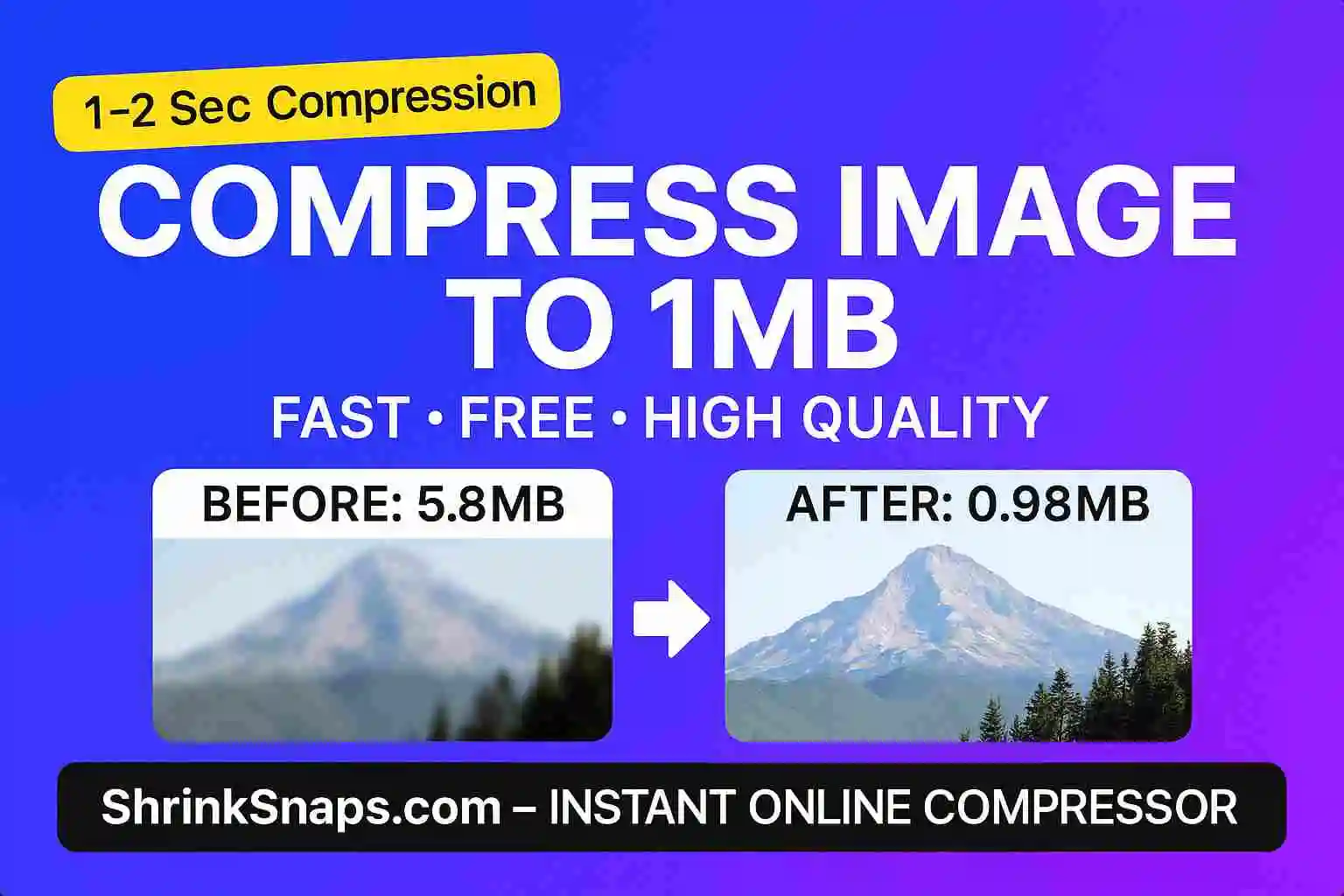 Compress Image to 1MB Online Without Quality Loss | Shrink Snap